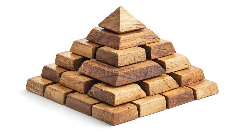 Wooden Pyramid Structure Made from Natural Blocks Arranged in a ...