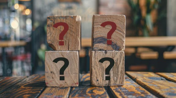 The Wooden Question Blocks.AI Generated Image Stock Photo - Image of ...