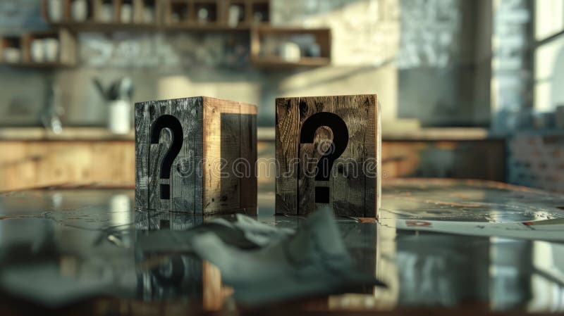 The Wooden Question Blocks.AI Generated Image Stock Photo - Image of ...