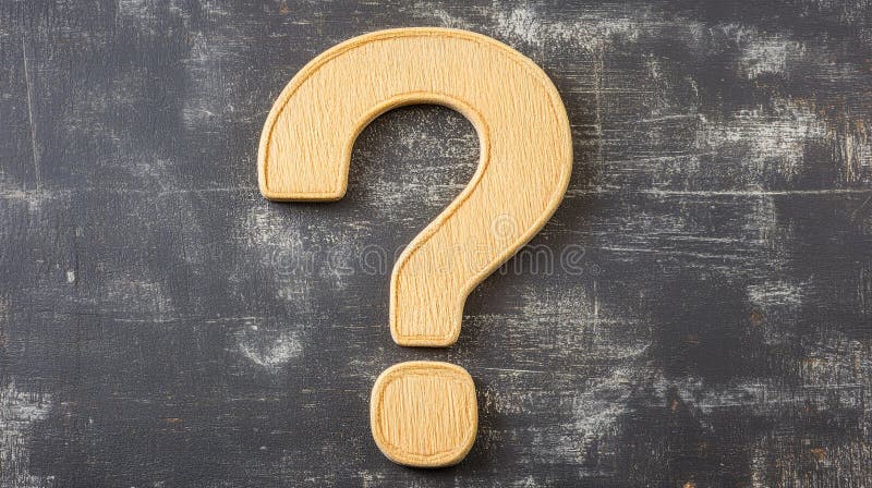 A Wooden Question Mark on a Dark Weathered Surface Stock Illustration ...