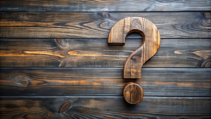 Wooden Question Mark on Rustic Background a Symbol of Inquiry and ...