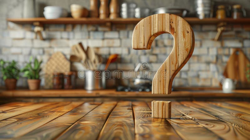 Wooden Question Mark Rustic Kitchen Countertop Stock Photos - Free ...