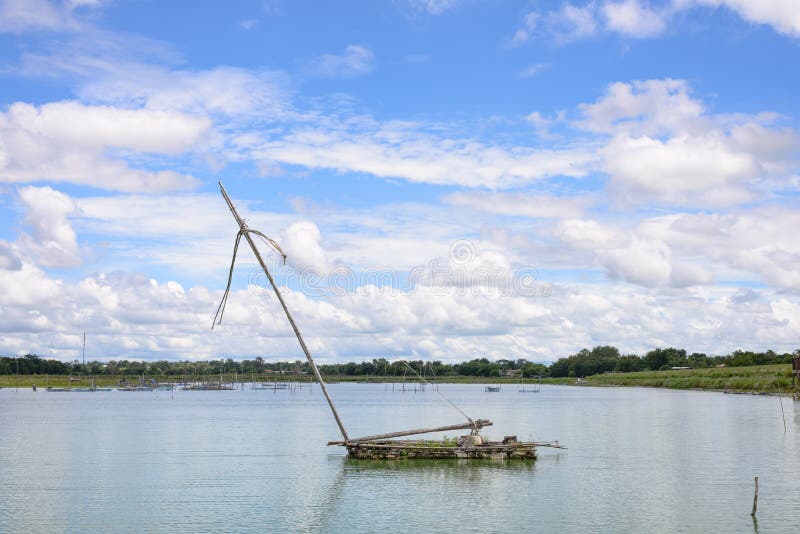 Wooden Raft for fishermen stock image. Image of river - 44164201