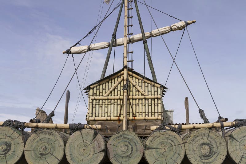 Wooden raft stock photo. Image of ships, fisherman, three - 86088584