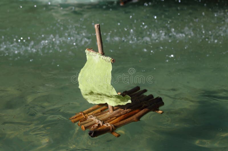 Wooden Raft Held Afloat with Styrofoam Floats Stock Photo - Image of ...