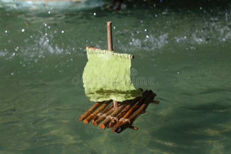 Wooden Raft Held Afloat with Styrofoam Floats Stock Photo - Image of ...