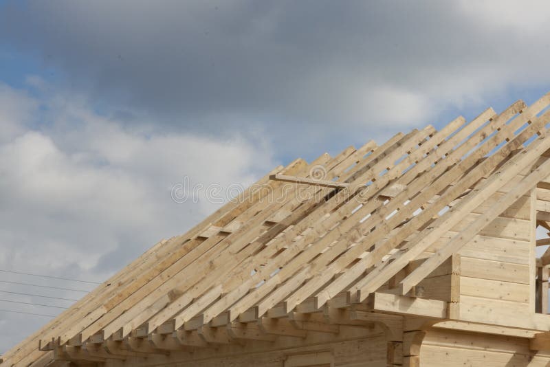 Wooden rafter framing stock photo. Image of site, industry - 98016760
