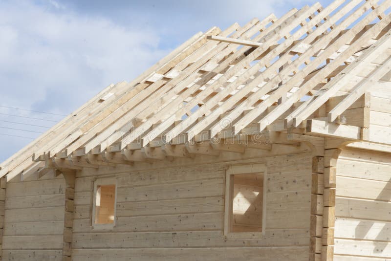 Wooden rafter framing stock photo. Image of site, industry - 98016760