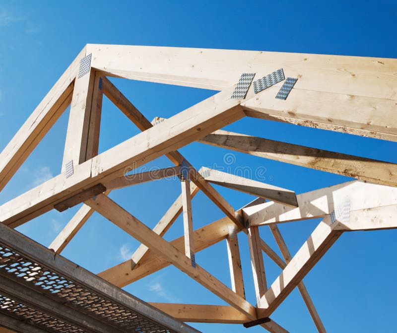 Wooden rafters stock image. Image of truss, construction - 23545195