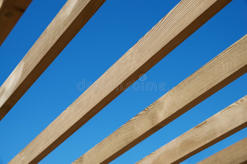 Wooden Rafters Against the Blue Sky Stock Image - Image of fascia, pine ...