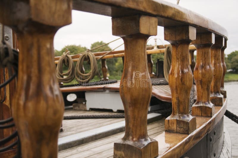 Wooden railing stock image. Image of detail, vessel, ship - 6950557