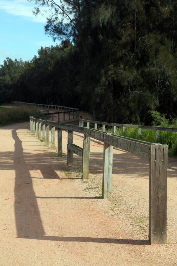Wooden Railing Along a Path Stock Image - Image of dirt, support: 54791235
