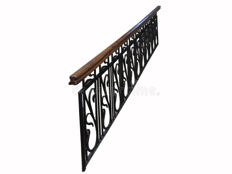 Wooden Railing Isolated on White Background Stock Photo - Image of ...