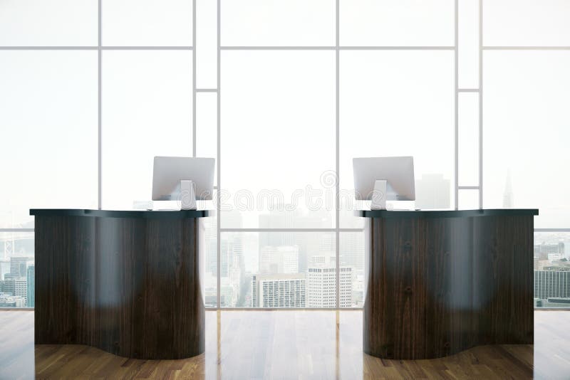 Front View Wooden Reception Counter Stock Photos - Free & Royalty-Free ...