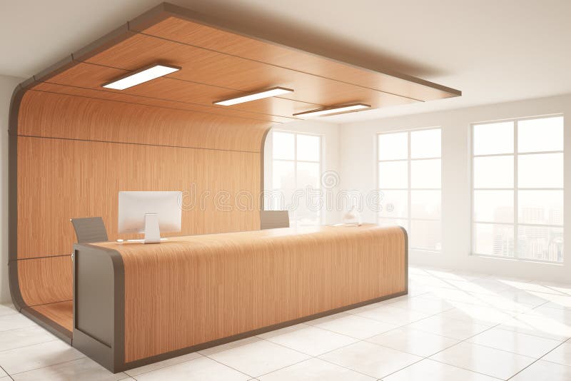 Wooden reception side stock illustration. Illustration of equipment ...