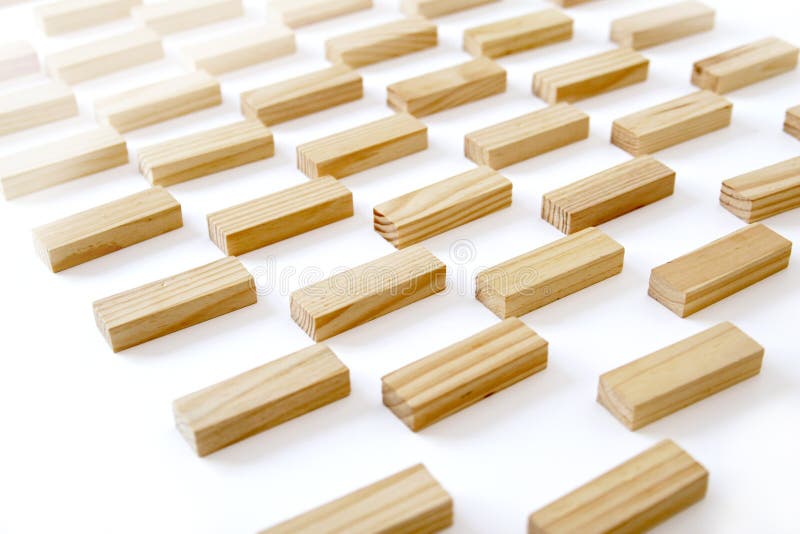 Wooden Rectangles Arranged Differently Over a White Background. Copy ...