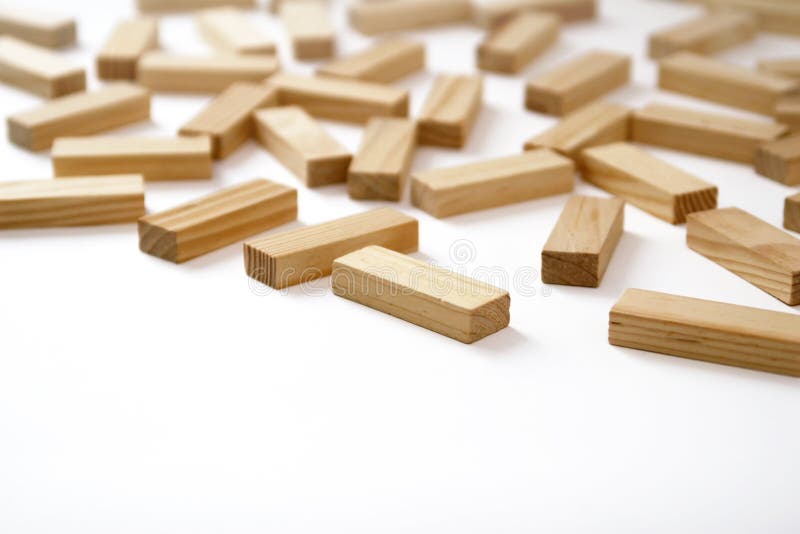Wooden Rectangles Arranged Differently Over a White Background. Copy ...