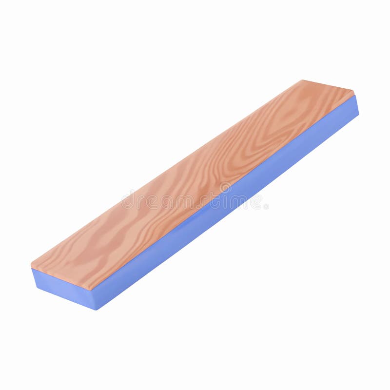 Wooden Rectangular Beam with Smooth Texture and Blue Bottom Side on ...