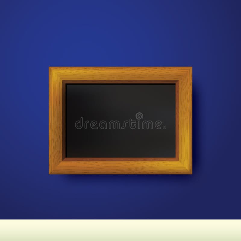 Wooden Rectangular 3d Photo Frame with Shadow. Vector Illustration ...