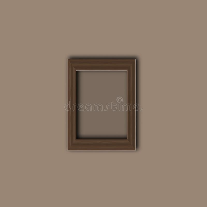 Wooden Rectangular 3d Photo Frame with Shadow. Vector Illustration ...