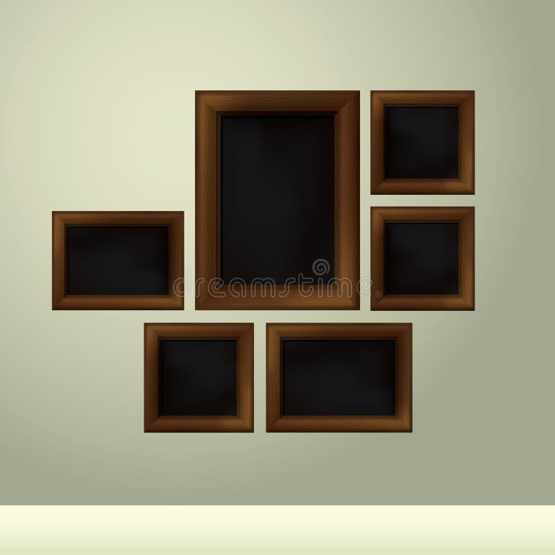 Wooden Rectangular 3d Photo Frame with Shadow. Vector Illustration ...