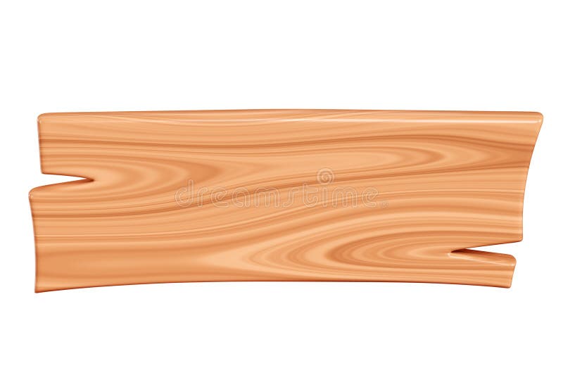 Wooden Rectangular Plaque with Cracks for Text Box. Cartoon 3d Render ...