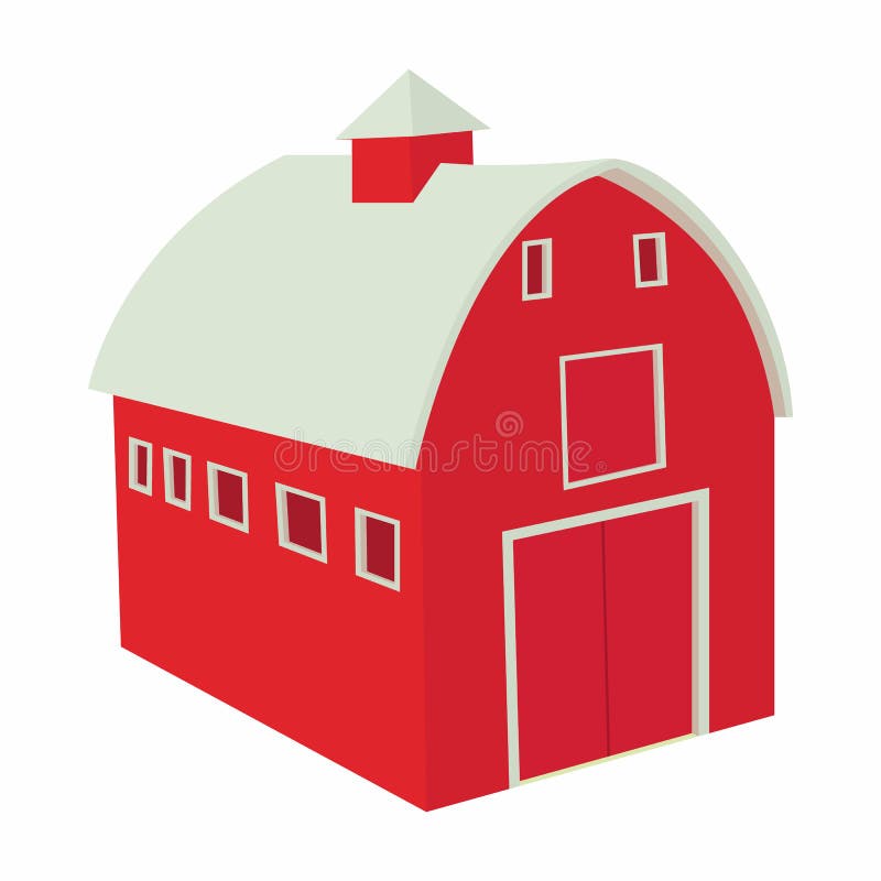 Wooden Red Barn Icon in Cartoon Style Stock Vector - Illustration of ...
