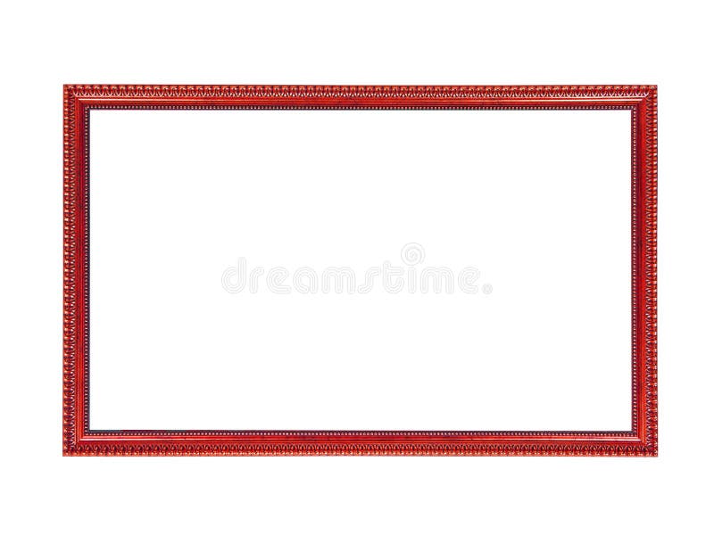 Wooden Red Frame for Paintings. Isolated on White Stock Photo - Image ...
