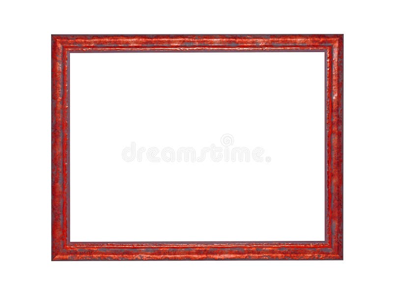 Wooden Red Frame for Paintings. Isolated on White Stock Image - Image ...