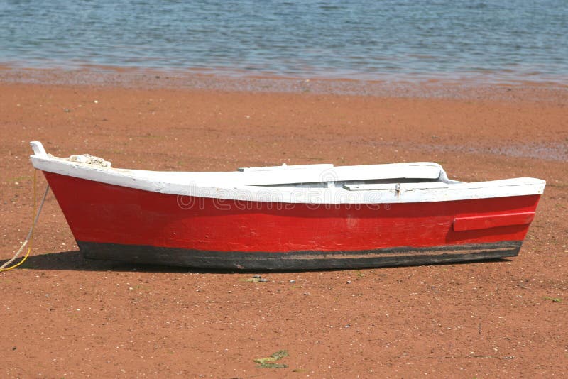 Wooden Red Row Boat stock photo. Image of summertime, sloop - 4578314