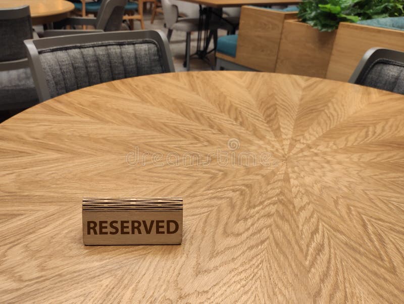 Wooden Reserved Sign in Restaurant on Table Stock Photo - Image of ...
