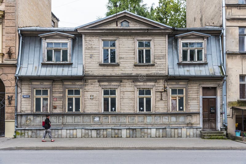 Wooden Residential Building Riga Editorial Stock Image - Image of ...