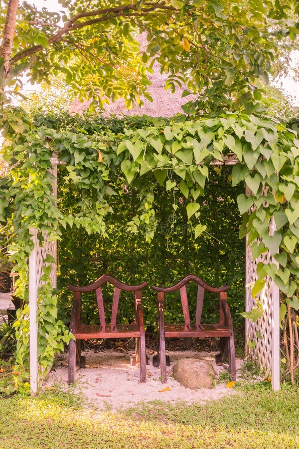 Wooden Rest Chairs in Botanic Garden Stock Image - Image of rest, rural ...