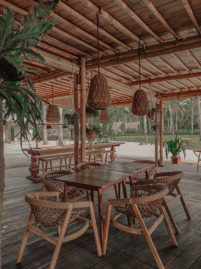 Wooden Resto Design stock image. Image of property, chair - 210316141