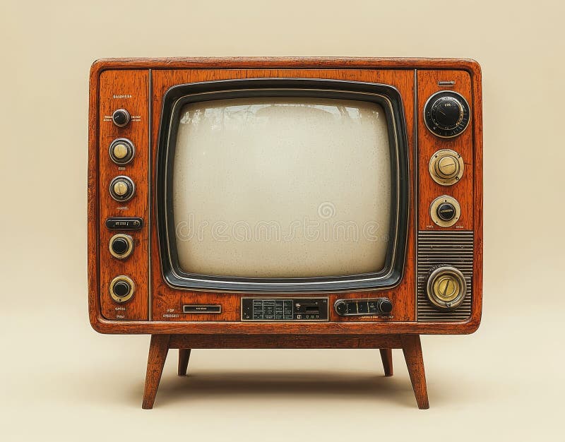 Wooden Retro Tv Box Design Open Frame Screen Stock Photos - Free ...