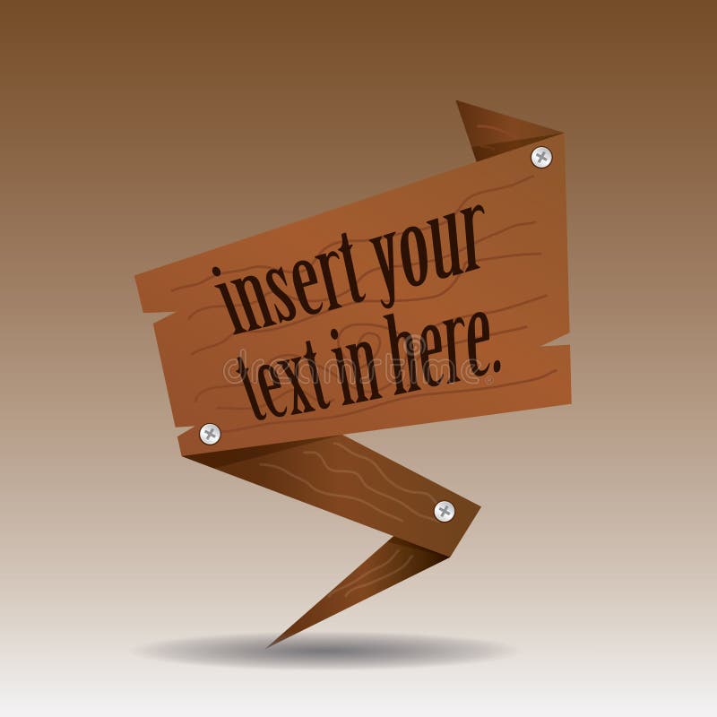 Wooden Ribbon Template. Vector Illustration Decorative Design Stock ...