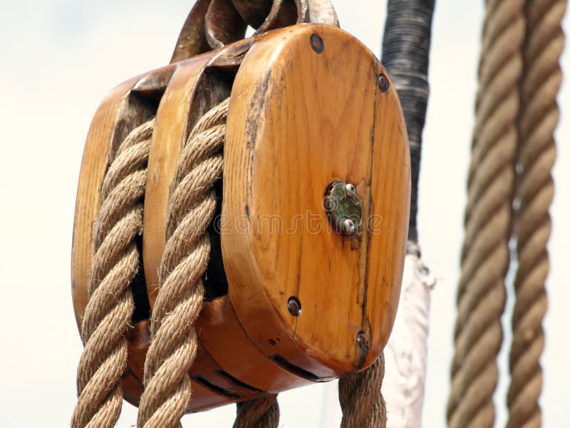 Block and Tackle with Rope stock image. Image of rope - 15220807