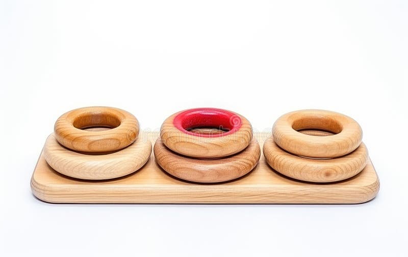 Wooden Ring Game on White Background Stock Illustration - Illustration ...