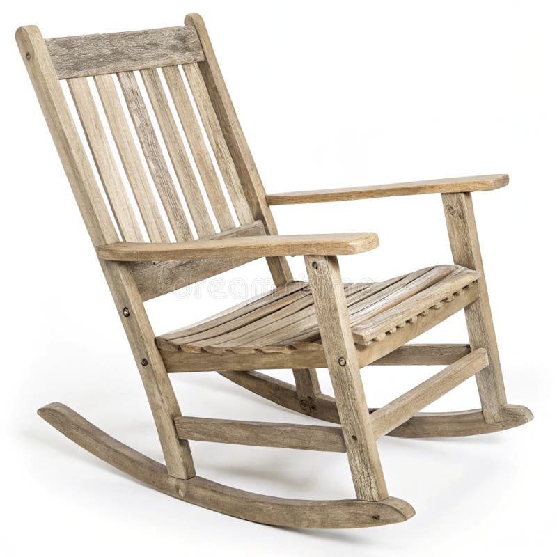 A Wooden Rocking Chair on White Background Stock Illustration ...