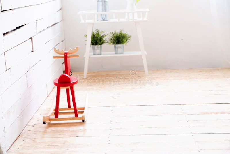 Wooden rocking deer stock image. Image of bench, concept - 69343193