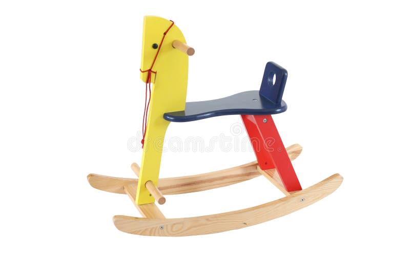 Wooden rocking horse stock image. Image of brown, blue - 8787363