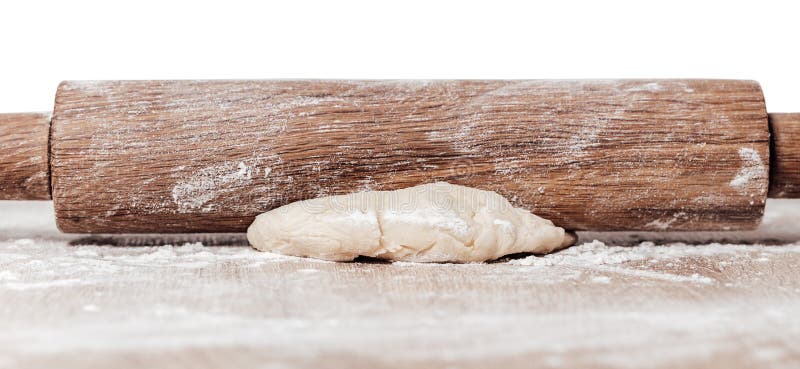 Wooden Rolling Pin and Dough Stock Image - Image of kitchen, baker ...