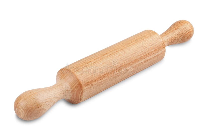Wooden Rolling Pin for Rolling Dough Isolated on White Background Stock ...