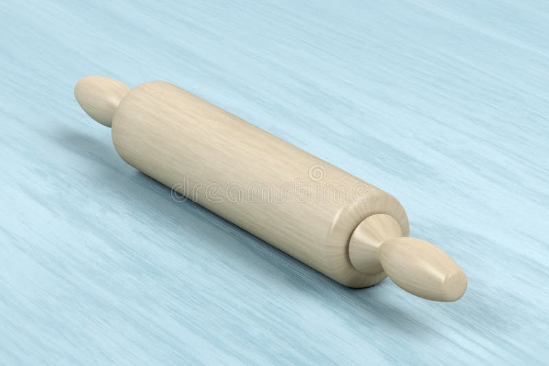 Wooden rolling pin stock illustration. Illustration of rolling - 207122615