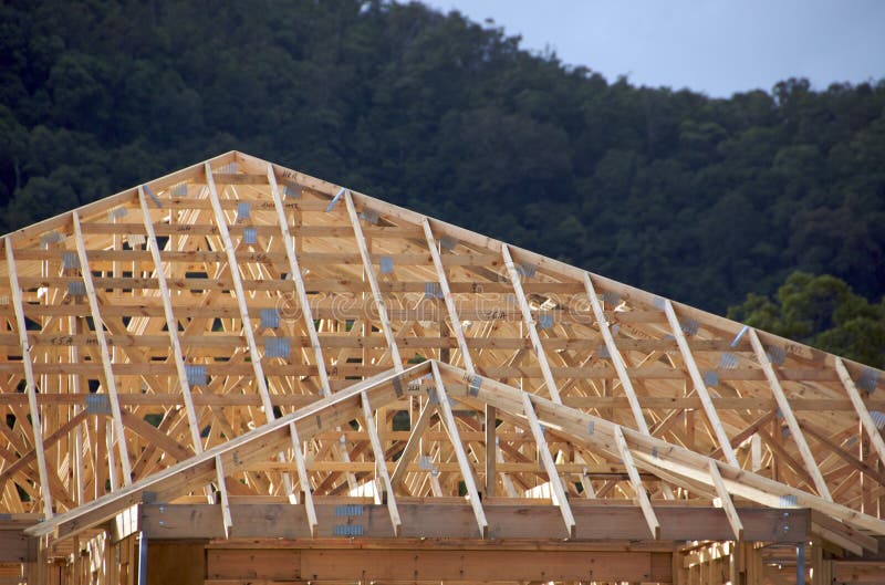 Wooden roof frame stock photo. Image of wood, residential - 13414472