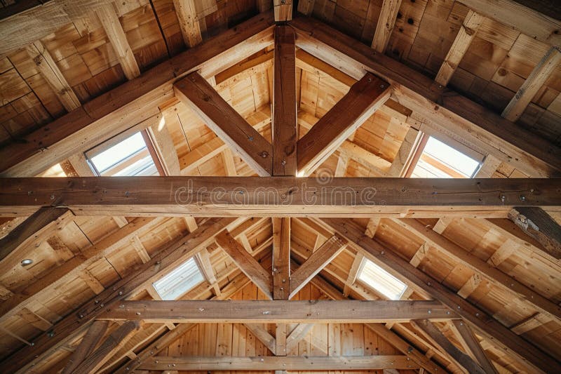 Wooden Roof Frame of a Private House Stock Image - Image of roofing ...