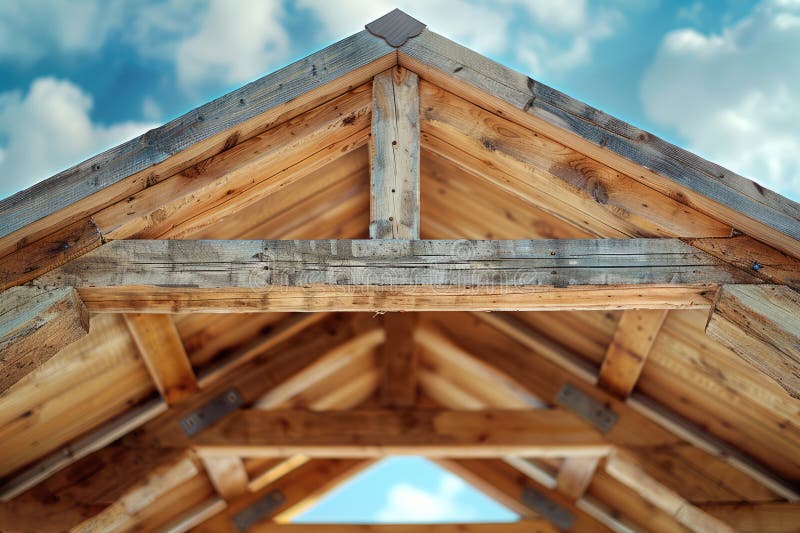 Wooden Roof Frame of a Private House Stock Image - Image of frame, home ...