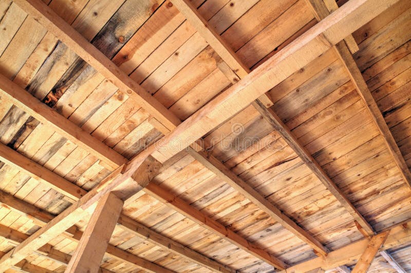 Wooden roof inside stock photo. Image of house, building - 58223512