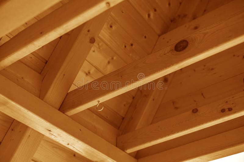 Wooden Roof Structure for a House. Stock Photo - Image of work ...