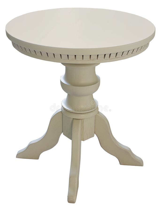 Wooden Round Table Isolated Stock Photo - Image of pine, history: 80888012